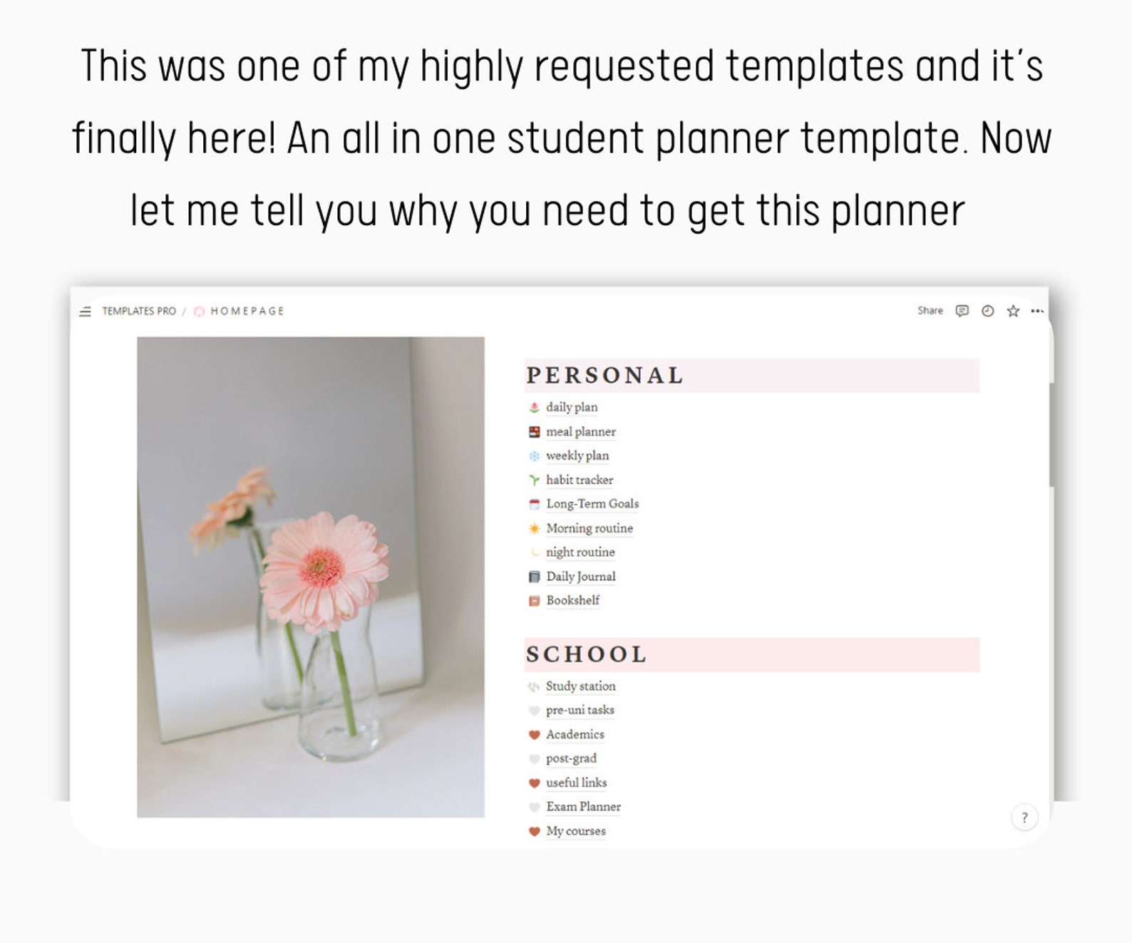 College Student Notion Template Academic Planner Notion - Etsy