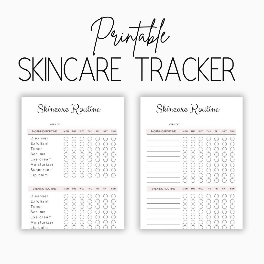 Skincare Routine Printable, Skincare Routine Tracker, Skincare Planner ...