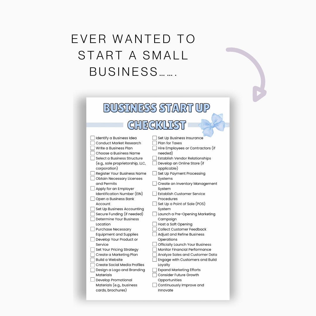 Small Business Start up Launch Checklist , Start a Small Business to Do ...