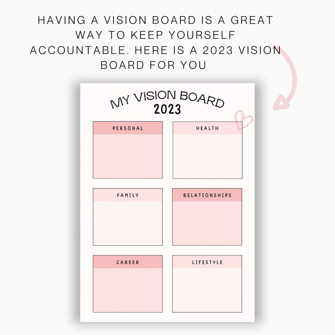 Vision Board Printable Vision Board Template New Year Goals - Etsy Canada