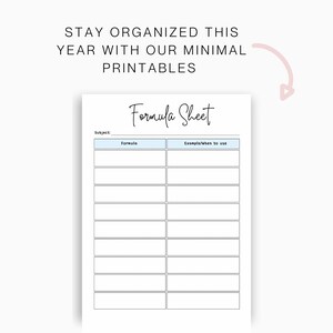 Formula Sheet, Printable Equation Sheet, Study Essential, Maths ...