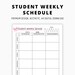 Student Weekly Spread, ADHD Student Planner, Weekly Planner, Weekly to ...