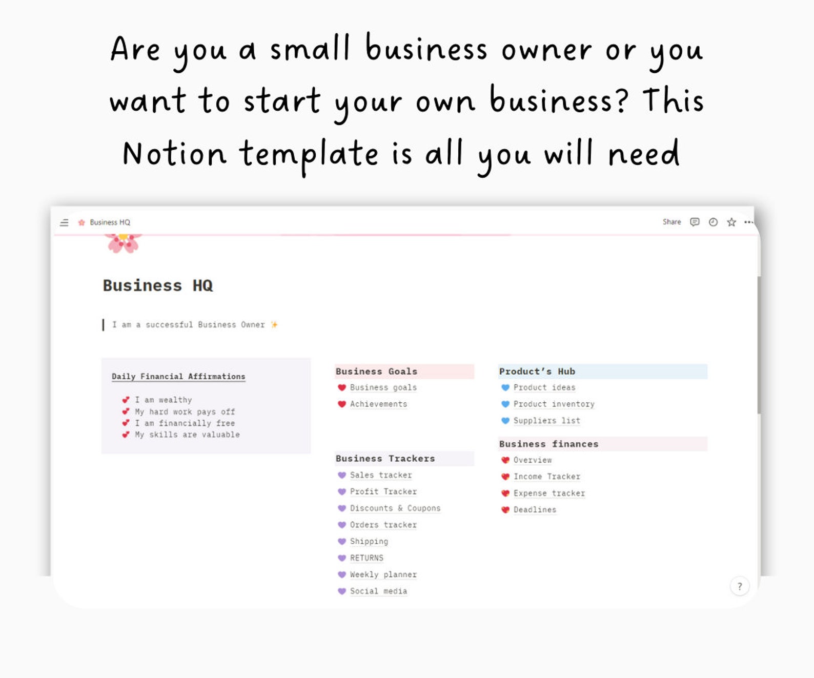 Notion Template Business Digital Business Planner Notion - Etsy