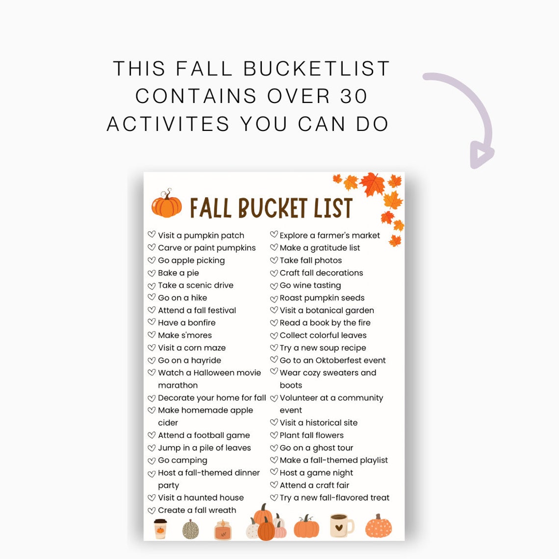 Fall Bucket List Activities, Fall Checklist, Autumn Bucket List Ideas ...