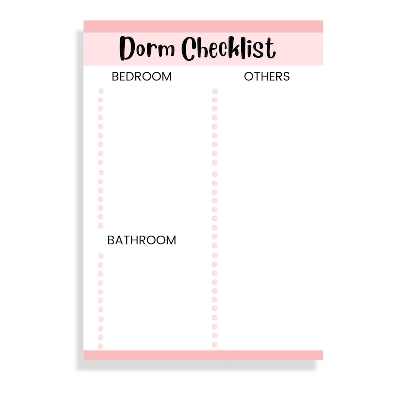 Dorm Room Essentials Checklist First Year Of College Packing List