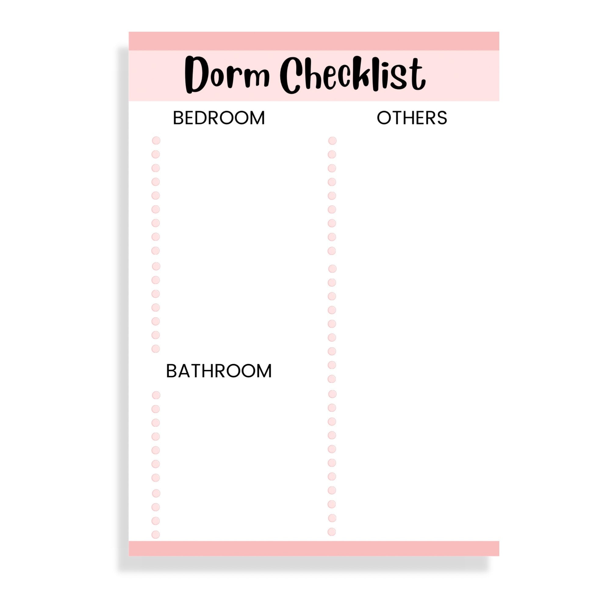Dorm Room Essentials Checklist, First Year of College Packing List ...