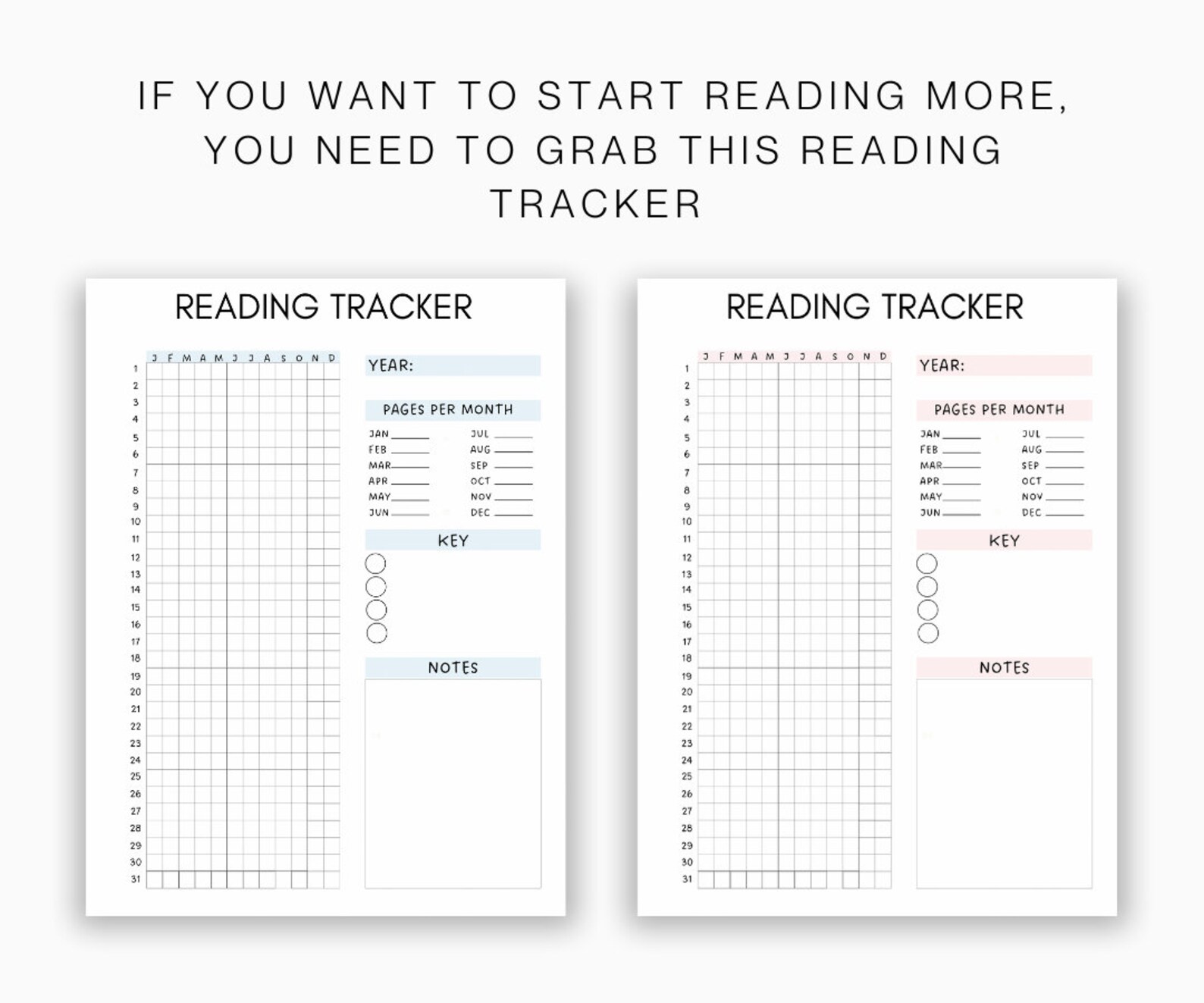Reading Tracker Printable Book Review Journal Reading | Etsy