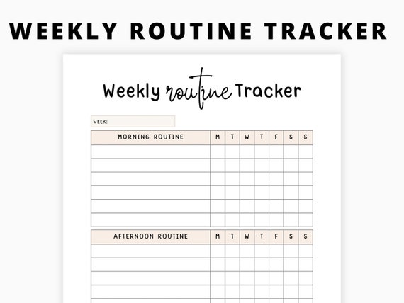 Weekly Routine Tracker Daily Routine Tracker Morning Routine - Etsy