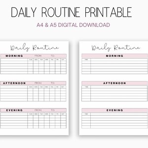 Daily Routine, Daily Routine Planner, Morning Routine, Daily Routine ...