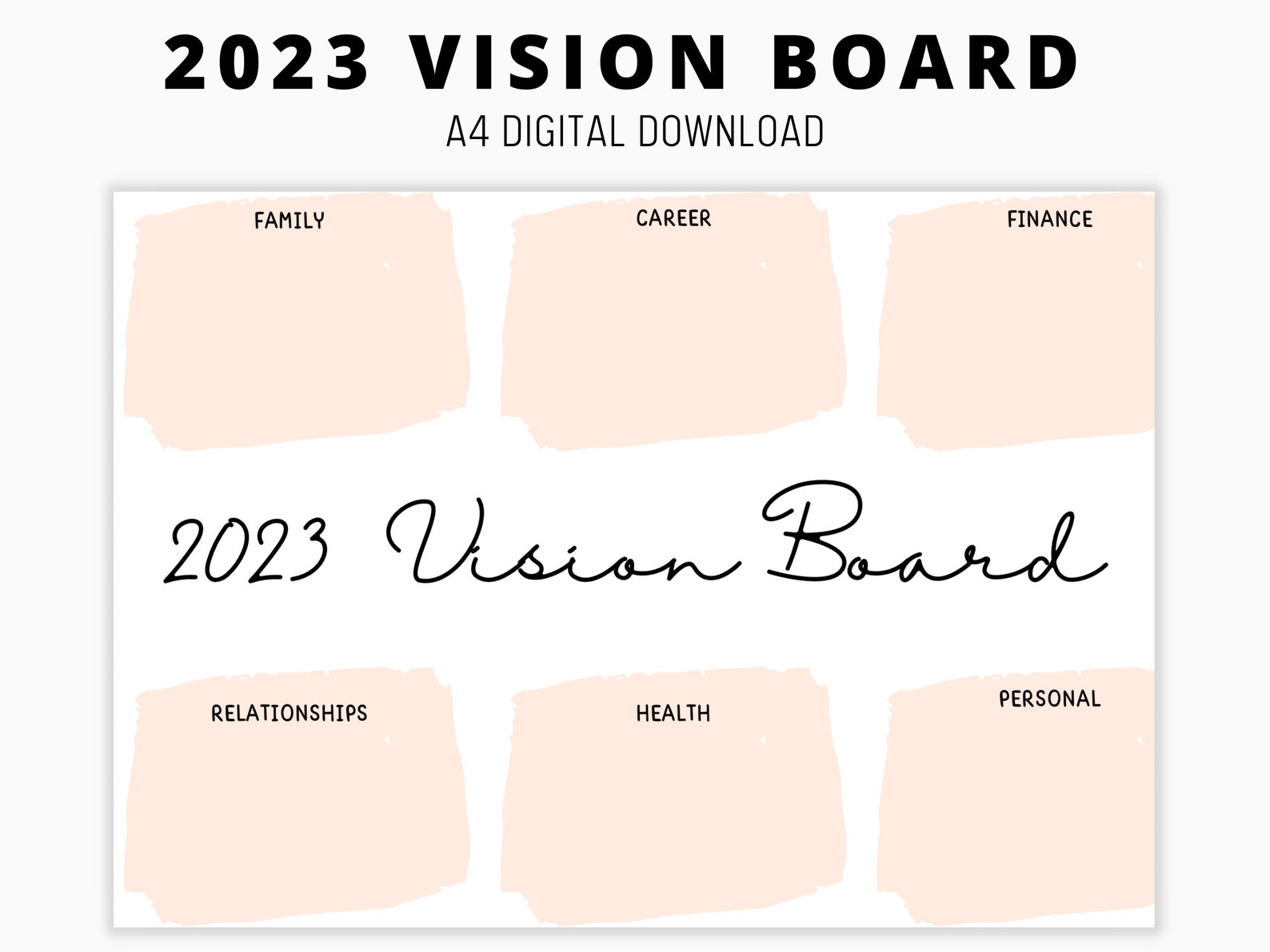 Printable Vision Board, Vision Board Template, 2023 Dream Life Planner ...