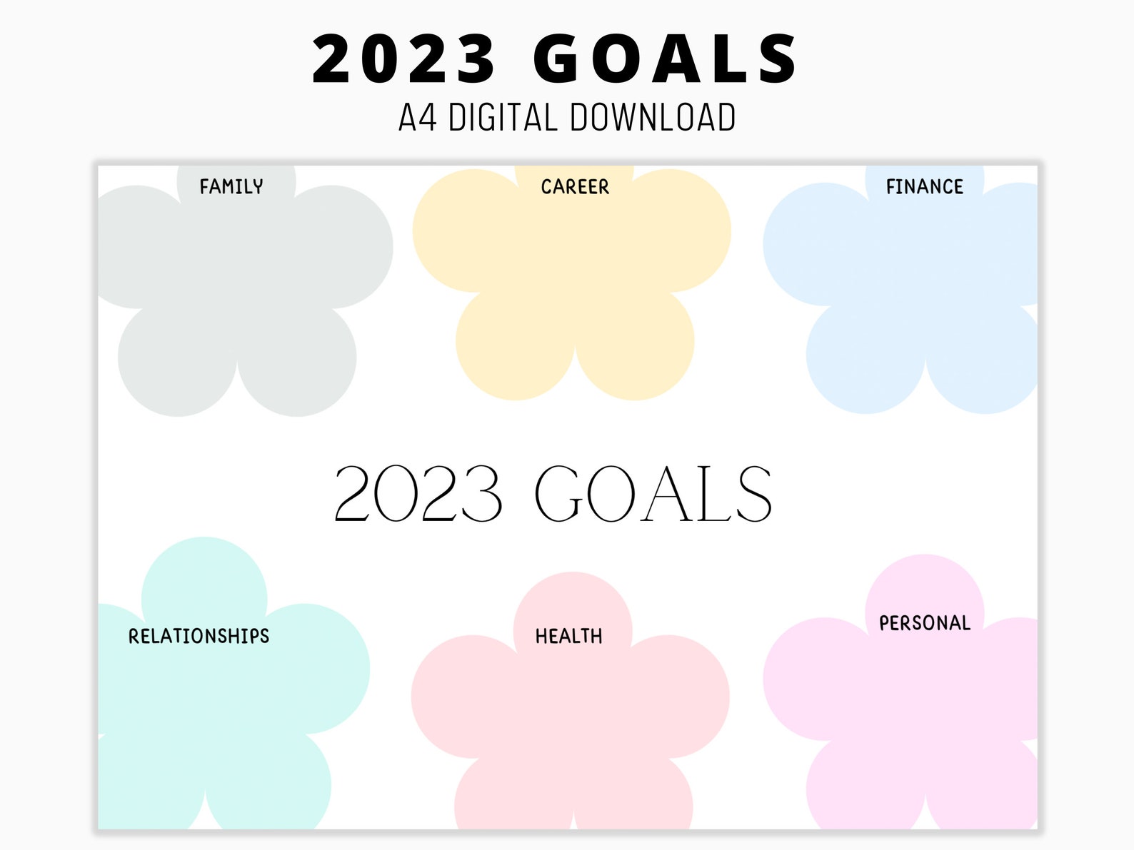 Printable Vision Board, Vision Board Template, 2023 Dream Life Planner ...