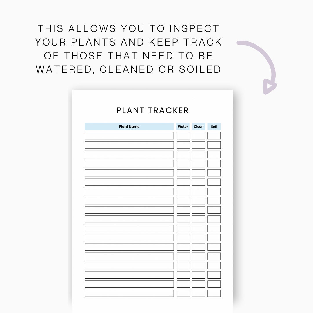 Plant Tracker, Editable Plant Journal, Garden Planner, Plant Care Card ...