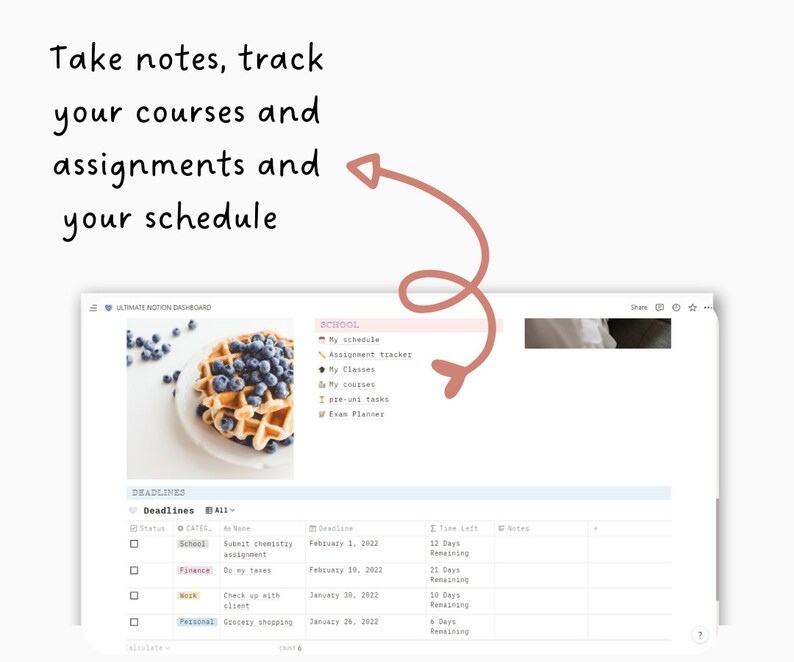 Notion Template Notion Dashboard Notion Template Personal Notion Template Student Notion Planner ...