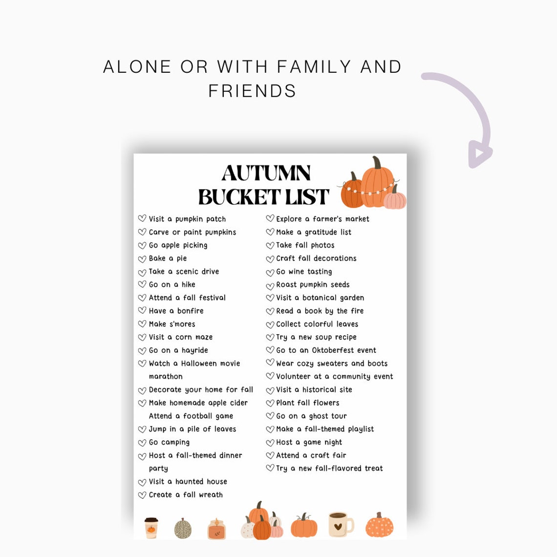 2024 Fall Bucket List Activities, Fall Checklist, Autumn Bucket List ...