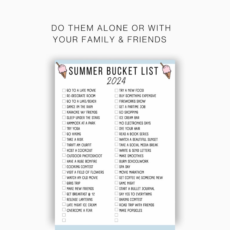 2025 Summer Bucket List, Ultimate Summer Planner, Summer Break ...