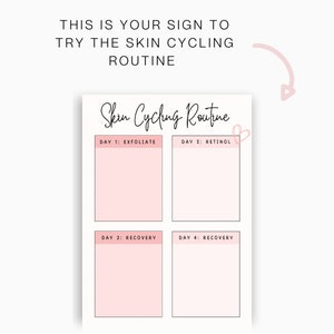 Skin Cycling Routine, Skin Cycling Template, Skincare Routine, Beauty ...