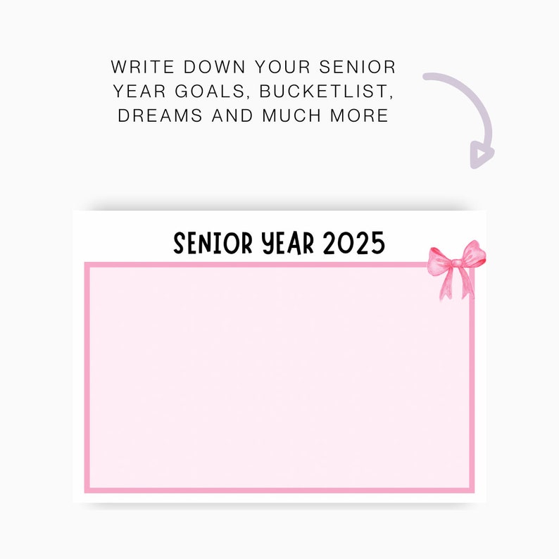 Senior Year Vision Board, Vision Board Template, 2024 School Life ...