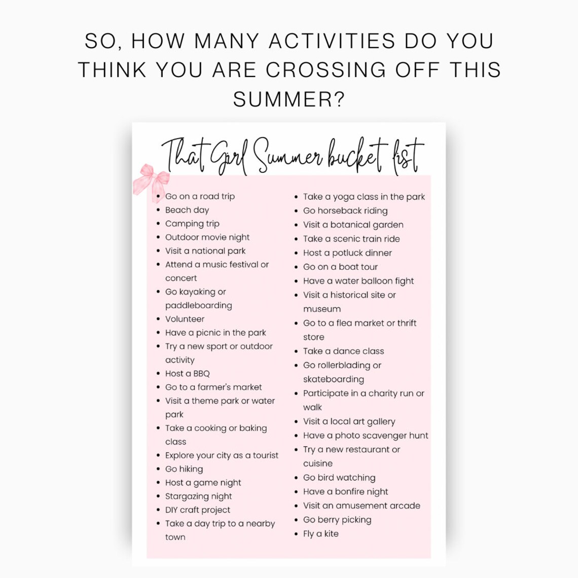 2024 Summer Bucket List, Ultimate Summer Planner, Summer Break ...