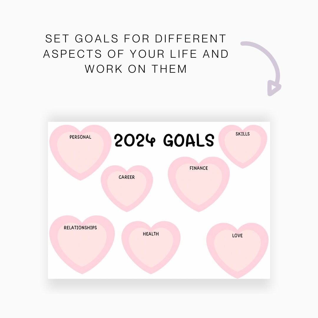 Printable Vision Board, Vision Board Template, 2024 Dream Life Planner ...