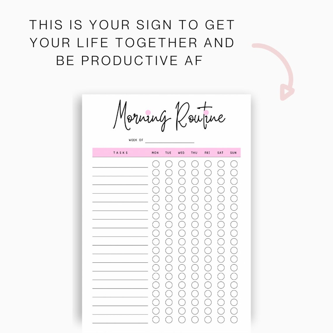 Daily Routine Printable, Productive Routine Tracker, Morning Routine ...