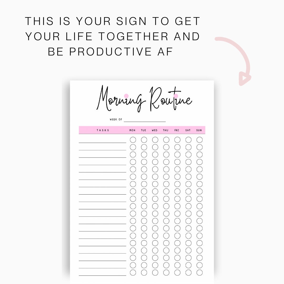 Daily Routine Printable, Productive Routine Tracker, Morning Routine ...