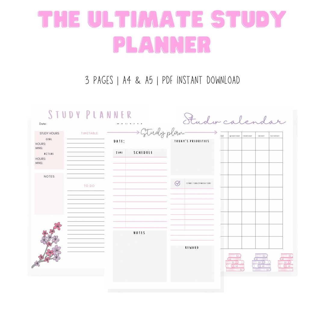 Study Plan, Study Planner, Study Planner Templates, Study Schedule ...
