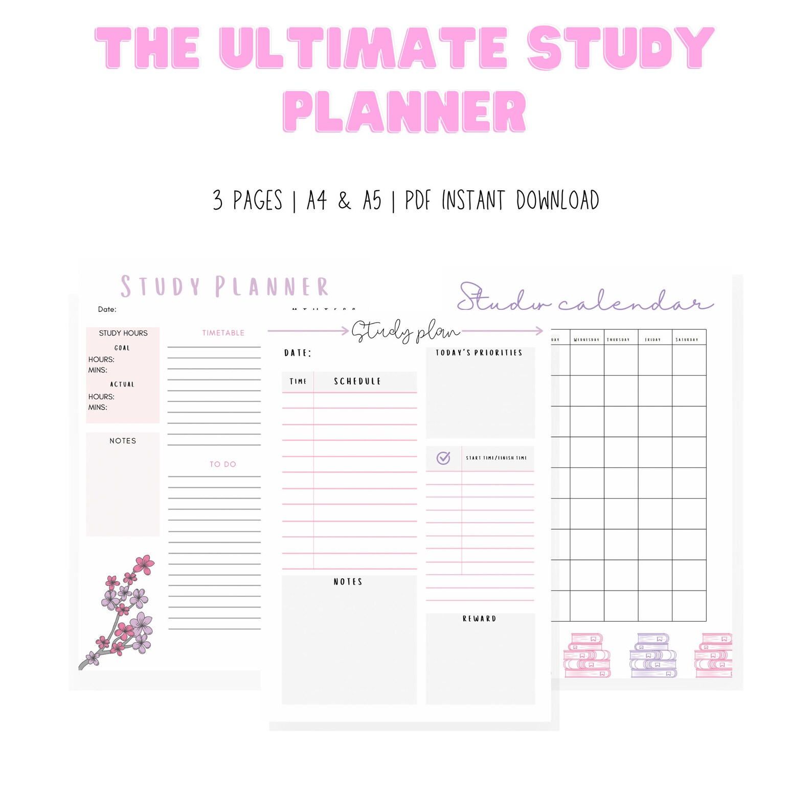 Study Plan, Study Planner, Study Planner Templates, Study Schedule ...