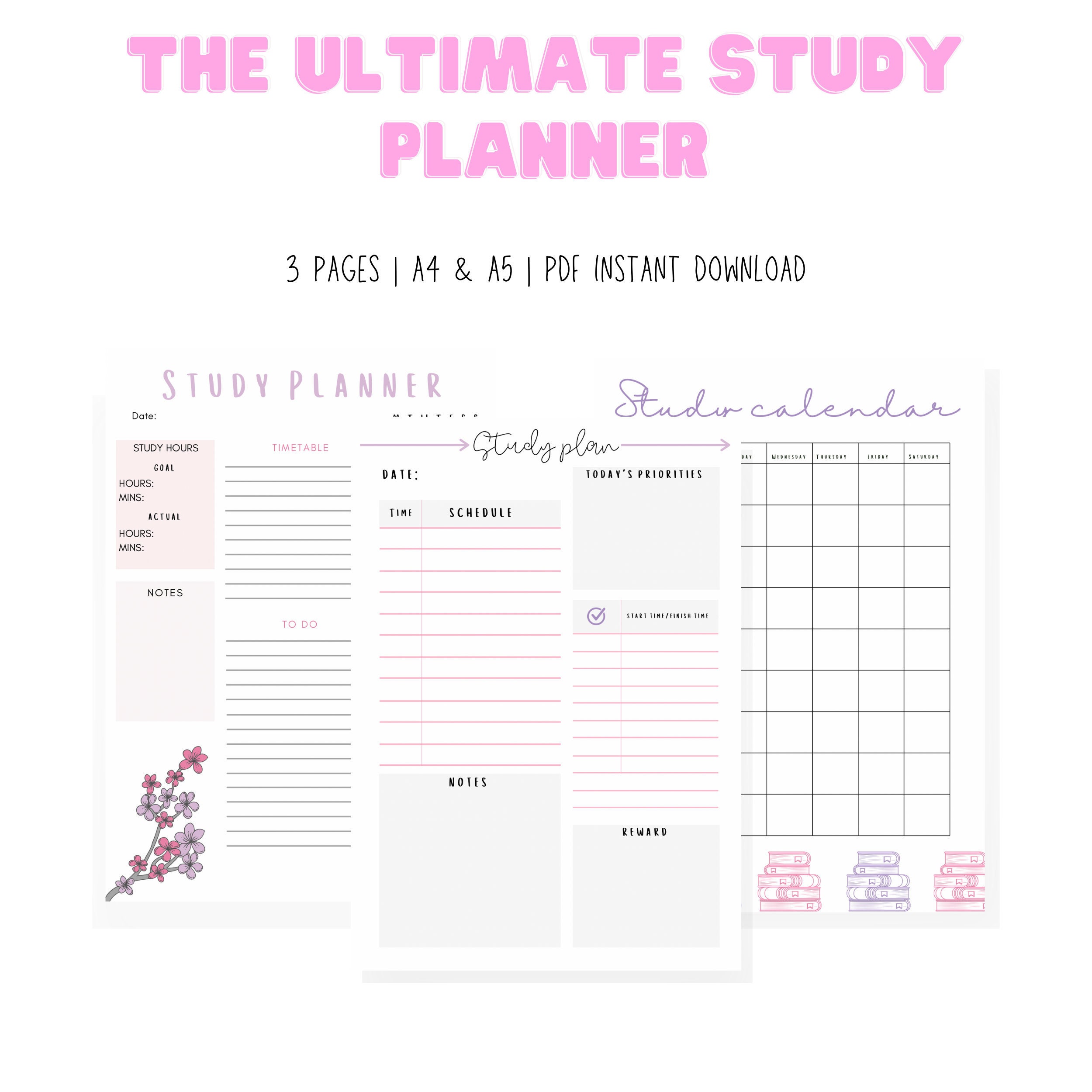 Study Plan, Study Planner, Study Planner Templates, Study Schedule ...