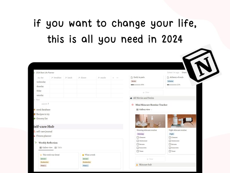 2024 Life Planner Notion Template, 2024 Goal Setting, 2024 Goal Planner, Life Reset Notion ...