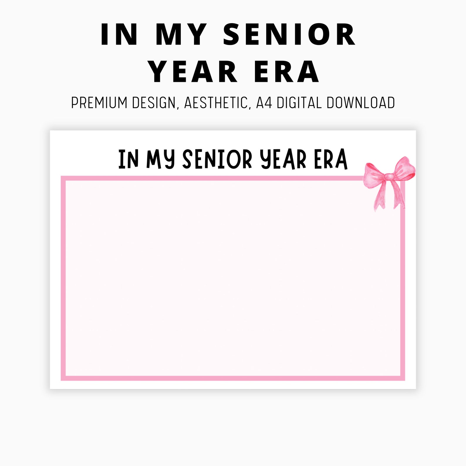 Senior Year Vision Board, Vision Board Template, 2024 School Life ...