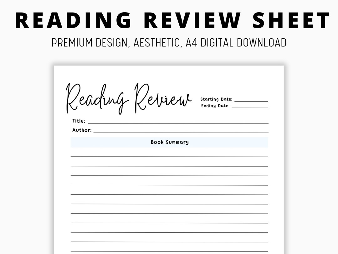 Book Review Template, Reading Journal Printable, Book Summary, Reading ...