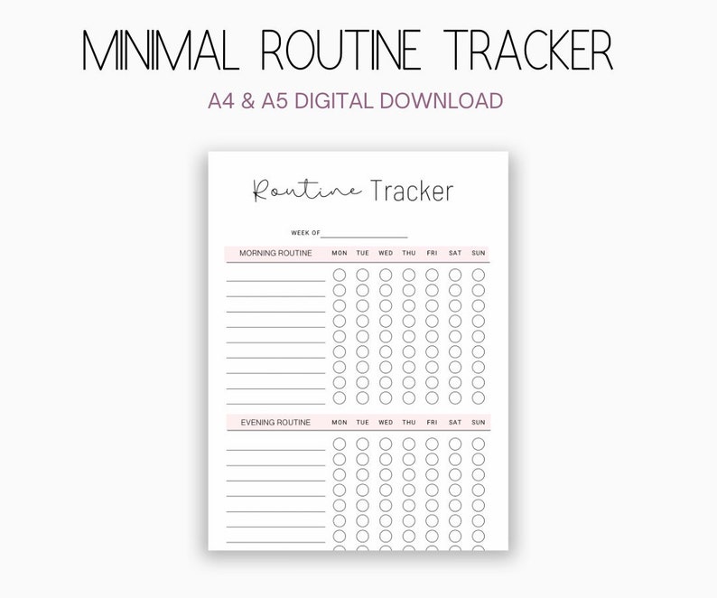 Daily Routine Printable, Daily Routine Tracker, Morning Routine Planner ...