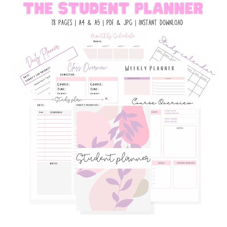 Student Planner 2021 Student Planner Study Planner College - Etsy
