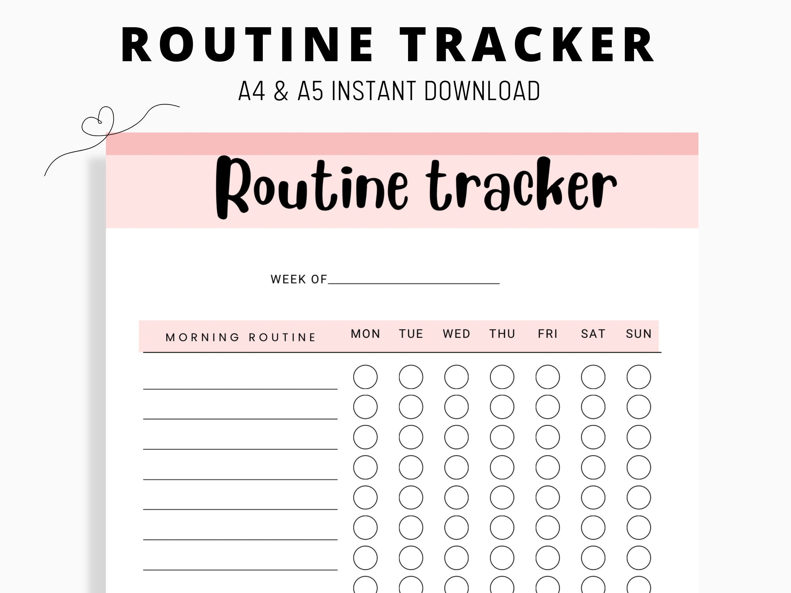 Daily Routine Printable, Daily Routine Tracker, Morning Routine Planner ...