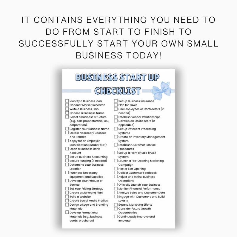Small Business Start up Launch Checklist , Start a Small Business to Do ...