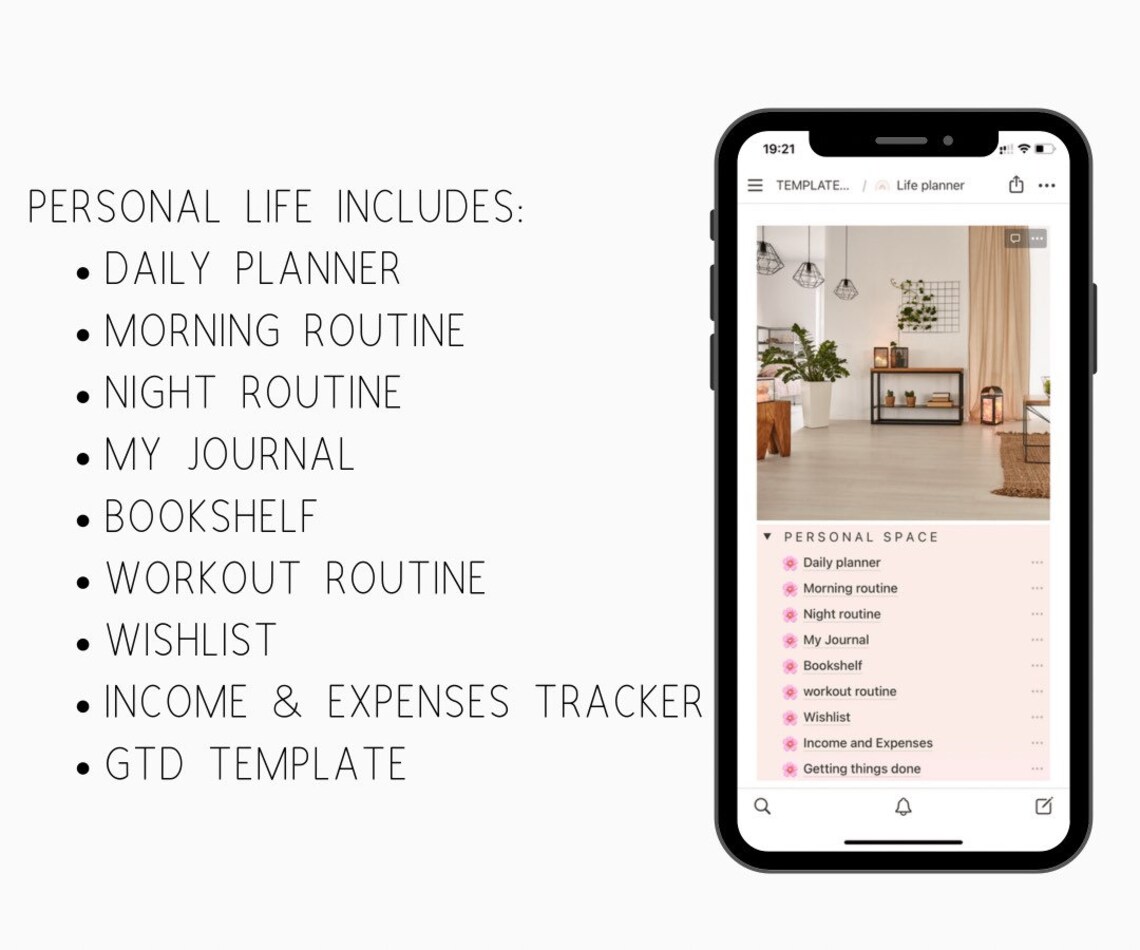 Notion, Notion Template, Personal Planner Notion Template, All in One ...