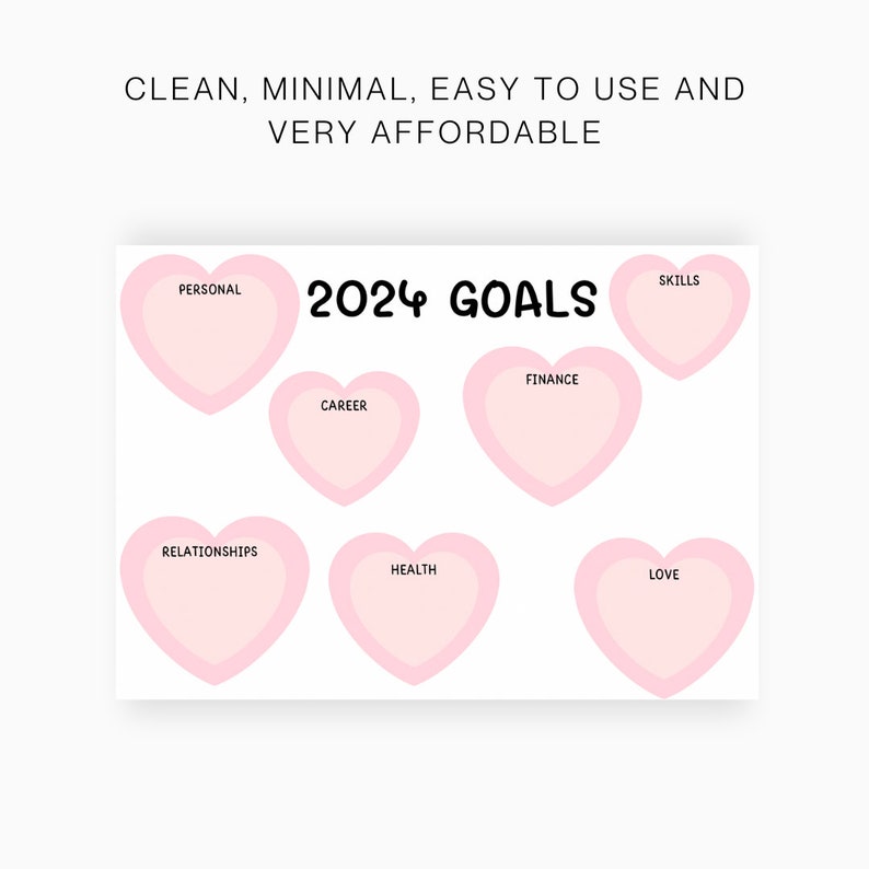 Printable Vision Board, Vision Board Template, 2024 Dream Life Planner ...