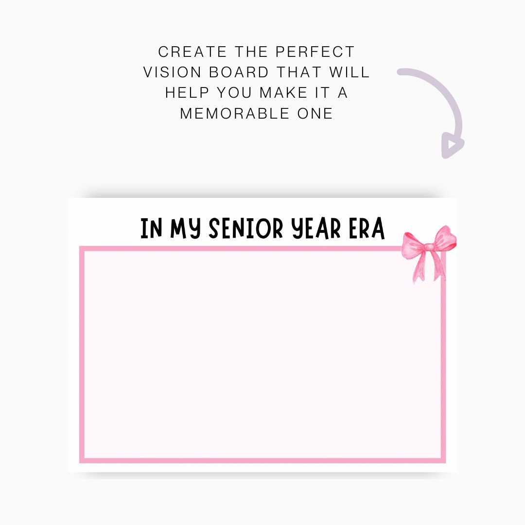 Senior Year Vision Board, Vision Board Template, 2024 School Life ...