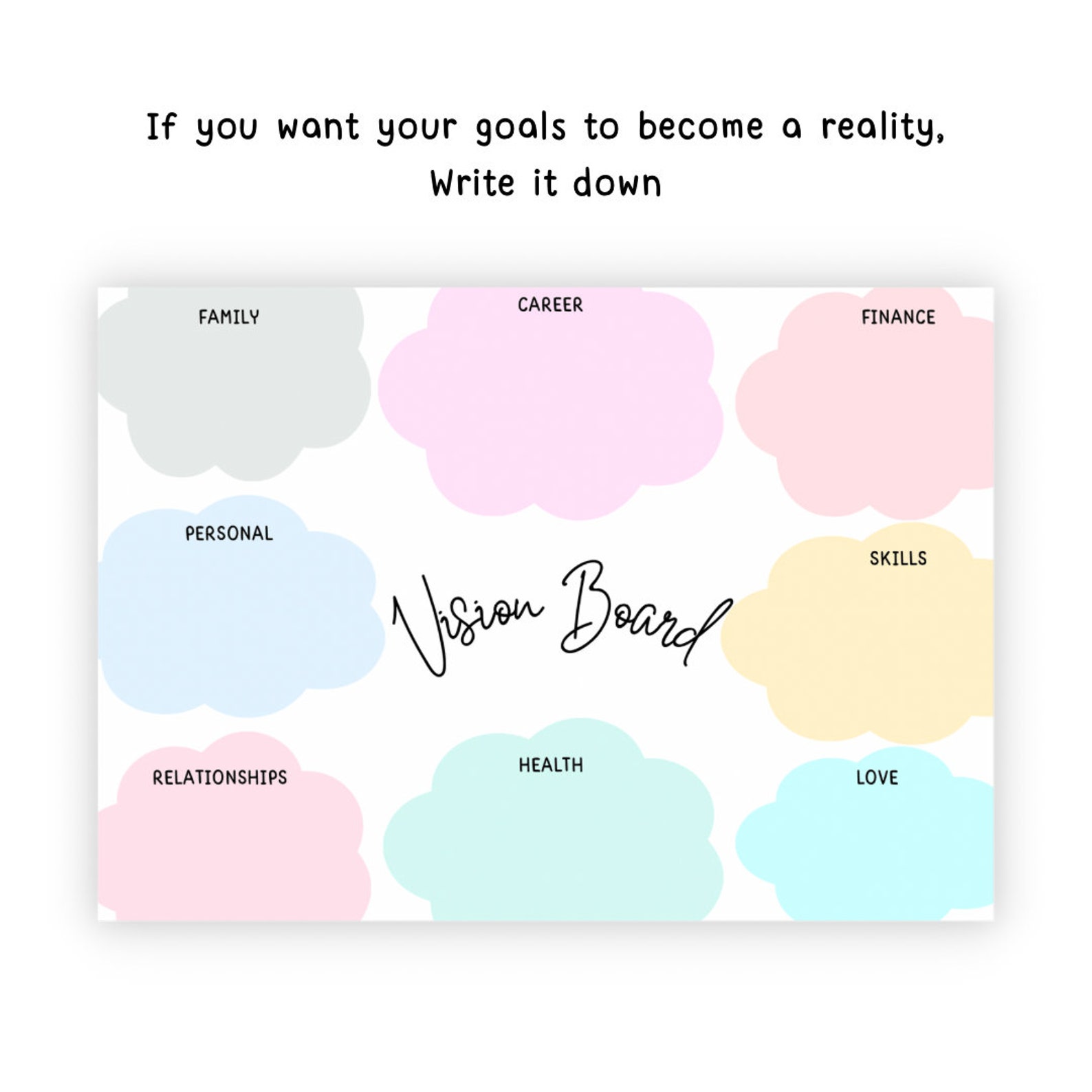 Printable Vision Board, Vision Board Template, 2023 Dream Life Planner ...