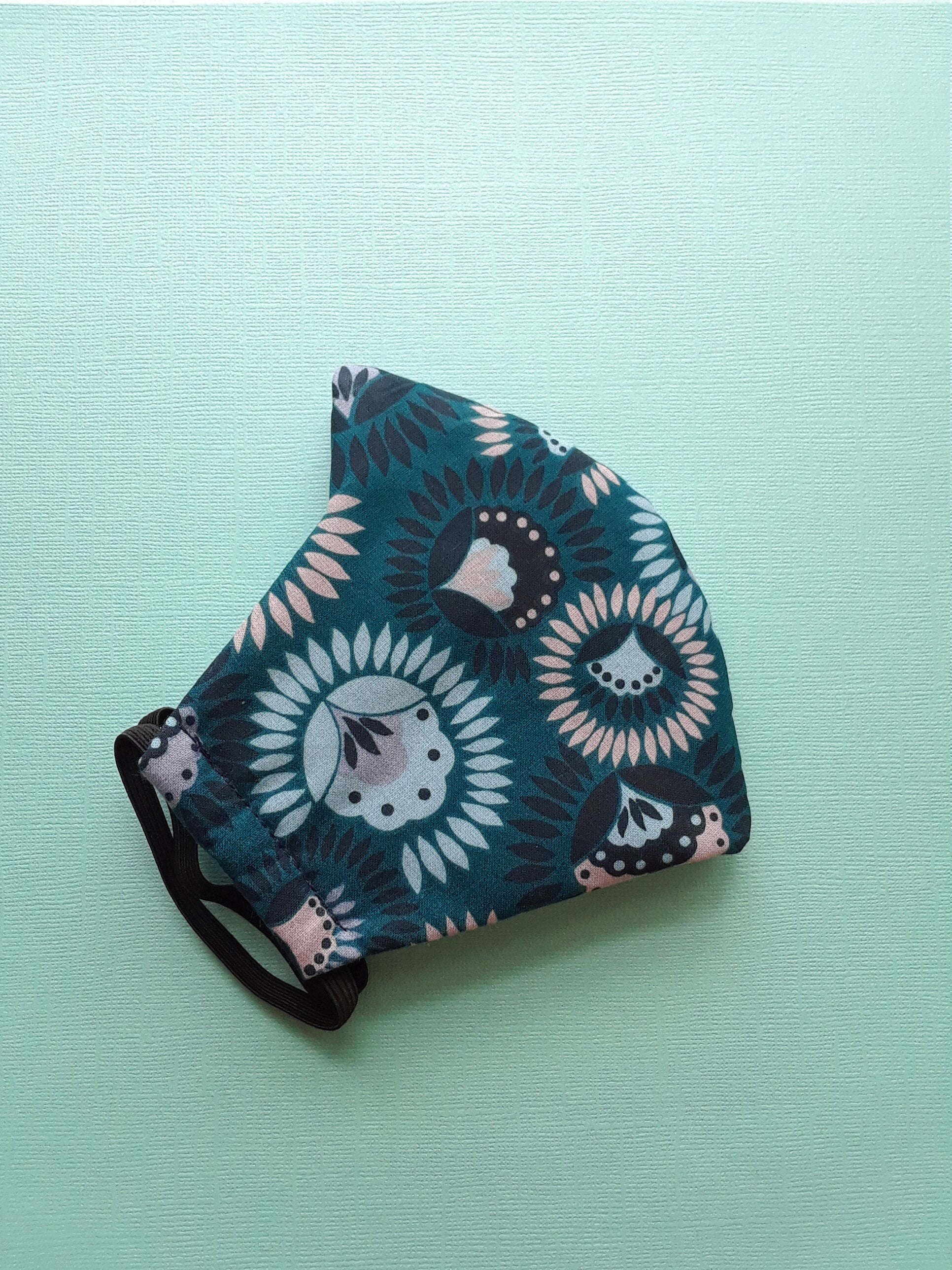 2 Aegean Blue Print Mask, Washable Face Masks, Reusable Allergy Masks ...