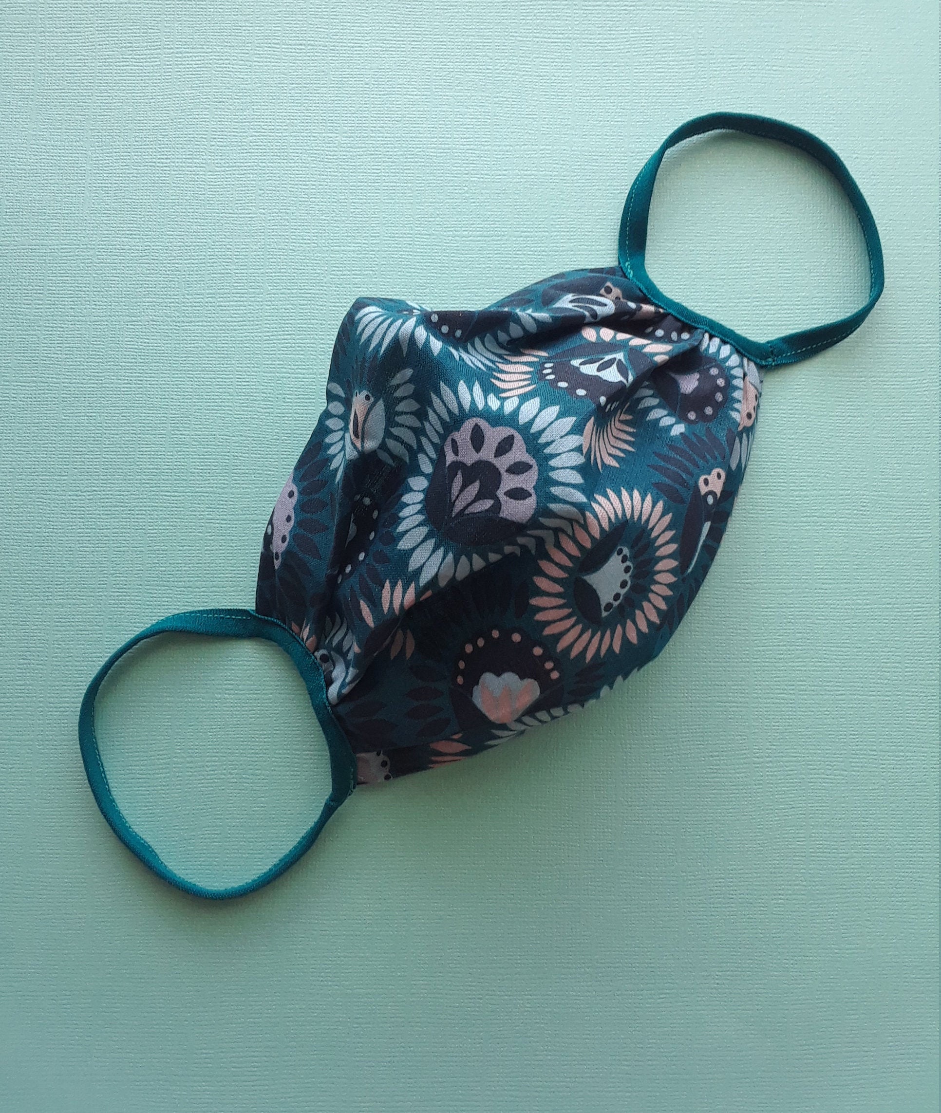 2 Aegean Blue Print Mask, Washable Face Masks, Reusable Allergy Masks ...