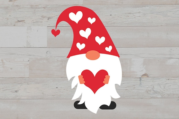 Valentine Gnome Svg Valentines Day Svg Gnome Heart Svg | Etsy