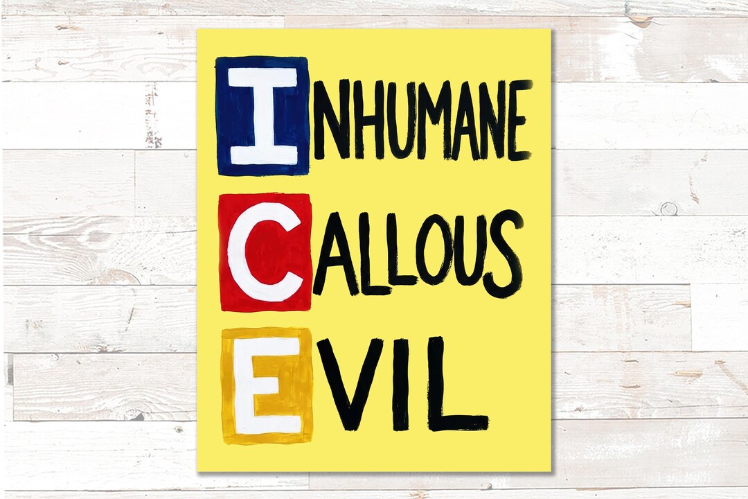 Anti ICE Sign: 2026 Abolish ICE No Kings Protest Signs Printable ...