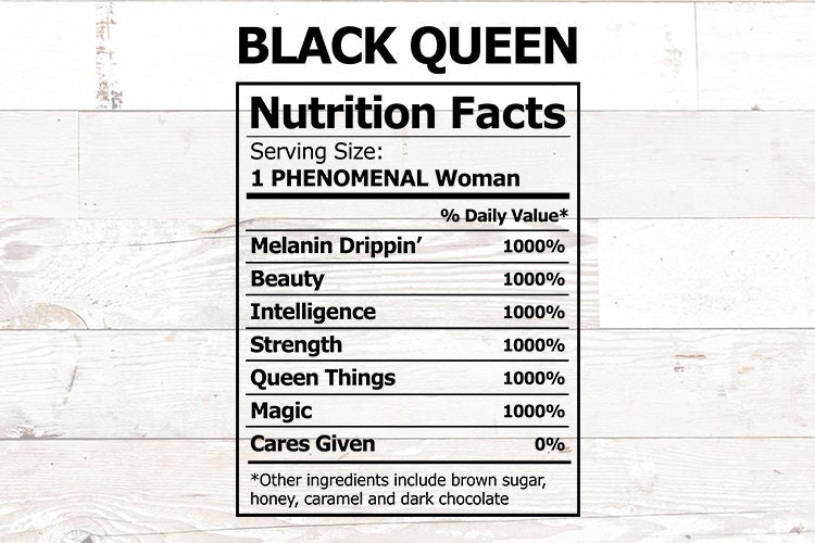 Banners & Signs Black Queen Nutrition Facts SVG Black Queen Nutrition ...
