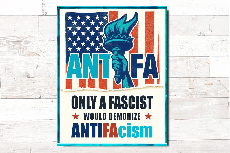 Anti Fascism Sign PRINTABLE, ANTIFA Anti-trump Protest Poster, Fight ...