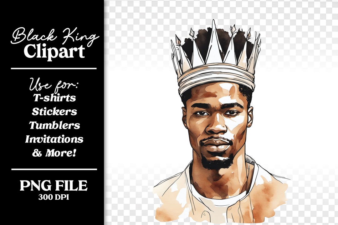 Black King Png: African American Man Watercolor Clipart (digital ...
