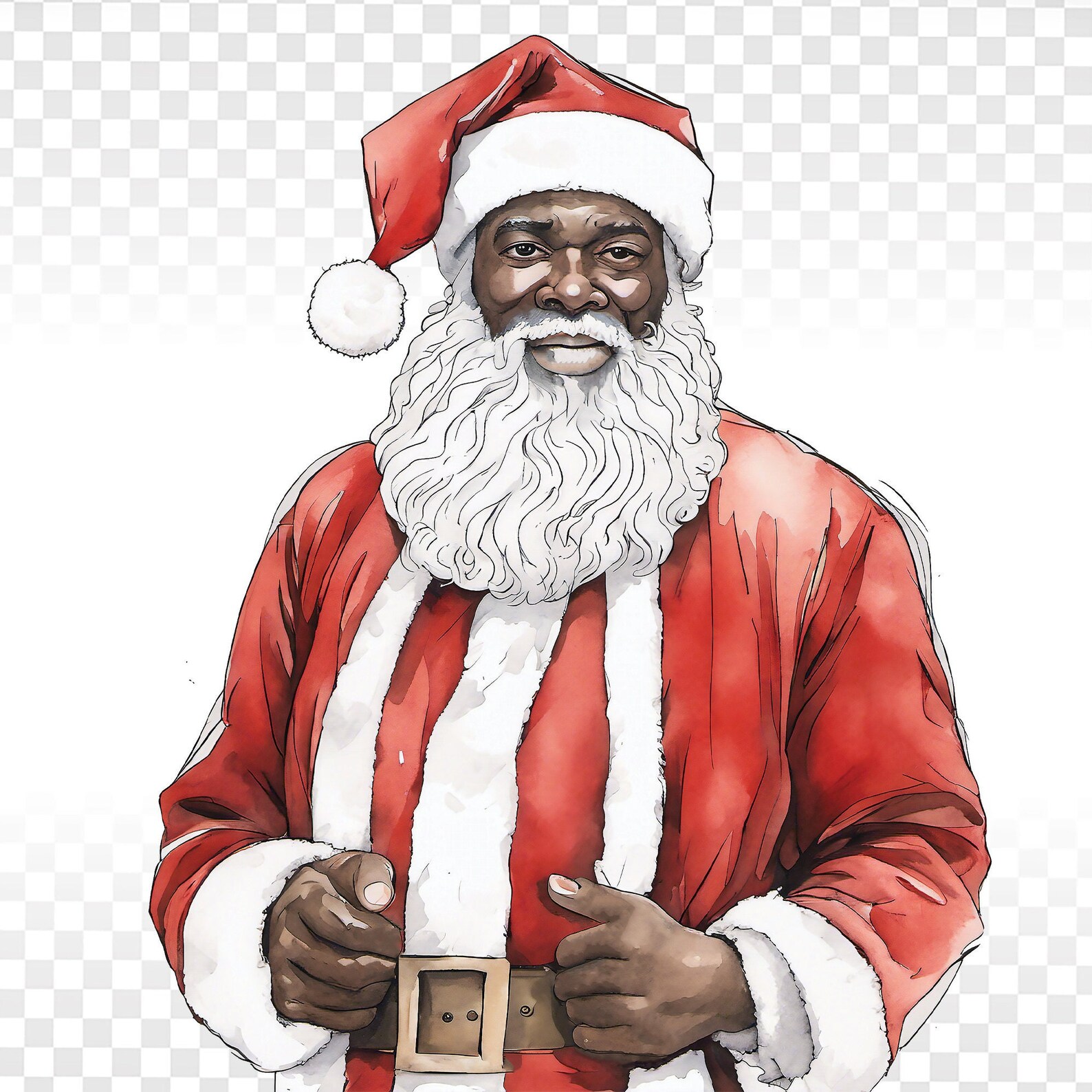 African American Santa Clipart, Black Santa Clipart, African American ...