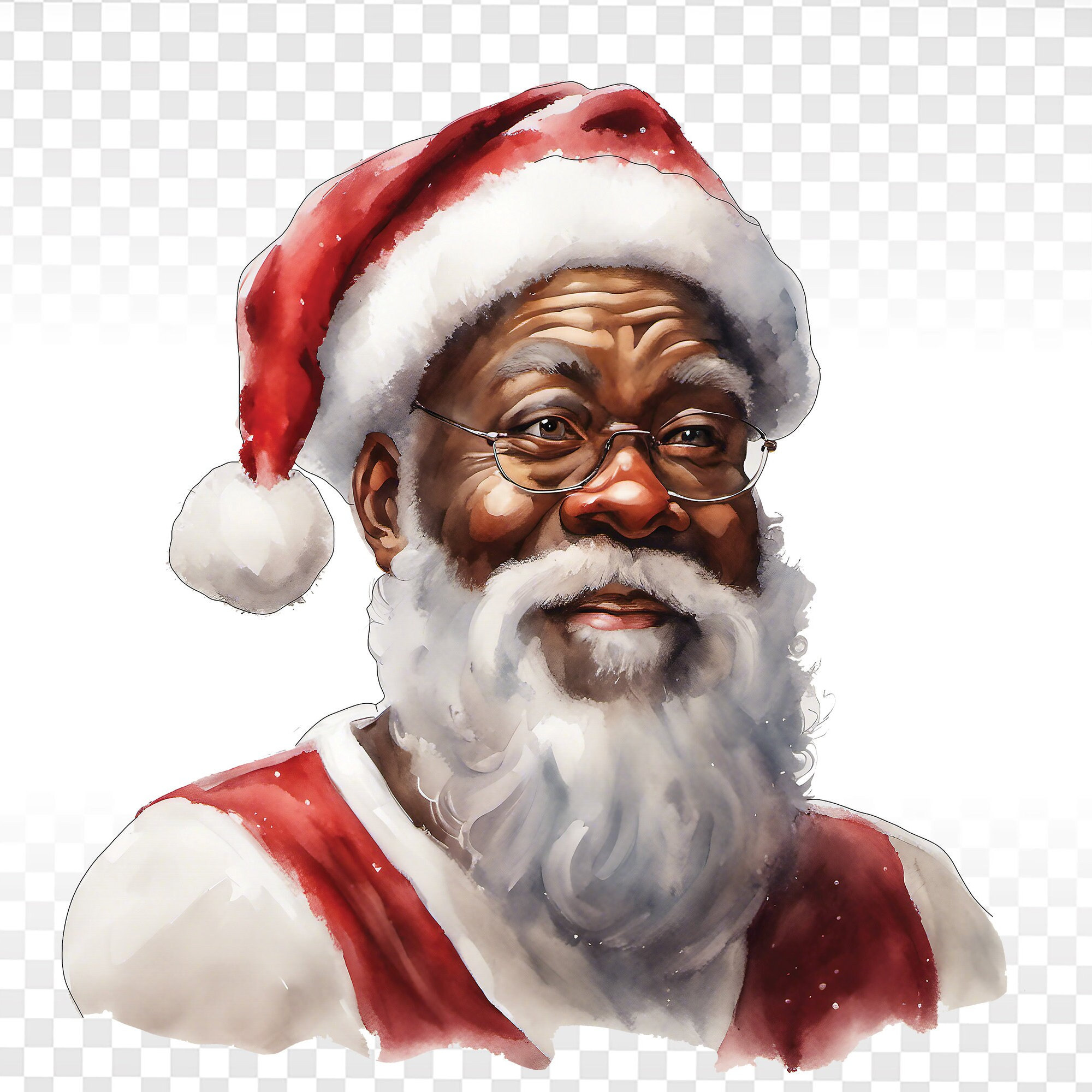 Black Santa Clipart, African American Christmas Clipart, Black Santa ...