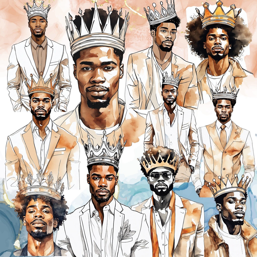 African American Black Man King PNG for Wall Art T Shirts Sublimation ...