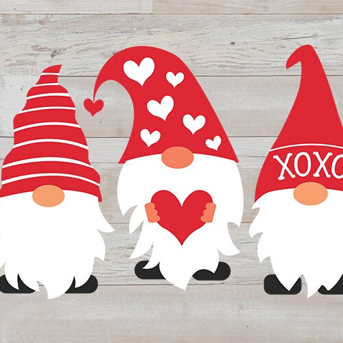 Gnome SVG Gnomes With Hearts Svg Valentine Day Svg Nordic - Etsy